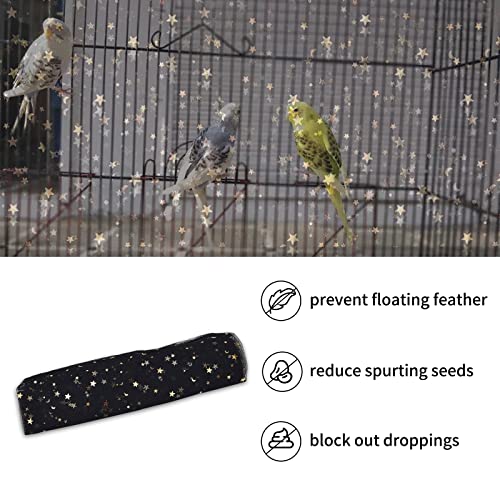 Large Bird Cage Net Cover, Bird Cage Seed Catcher, Universal Adjustable Bird Cage Skirt Cover Birdcage Nylon Seed Mesh Net Cover for Round Square Cages