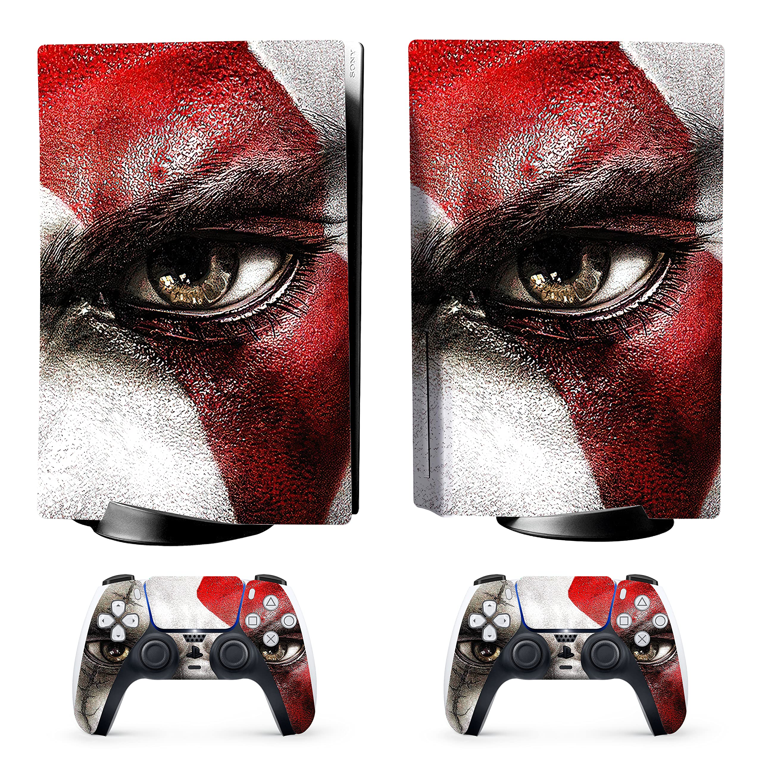 HK Studio PS5 Skin God Eyes - Easy Peel and Stick PS5 Skin Disc Edition with No Bubble, Waterproof - Playstation 5 Skin - Including PS5 Controller Skin and PS5 Console Skin