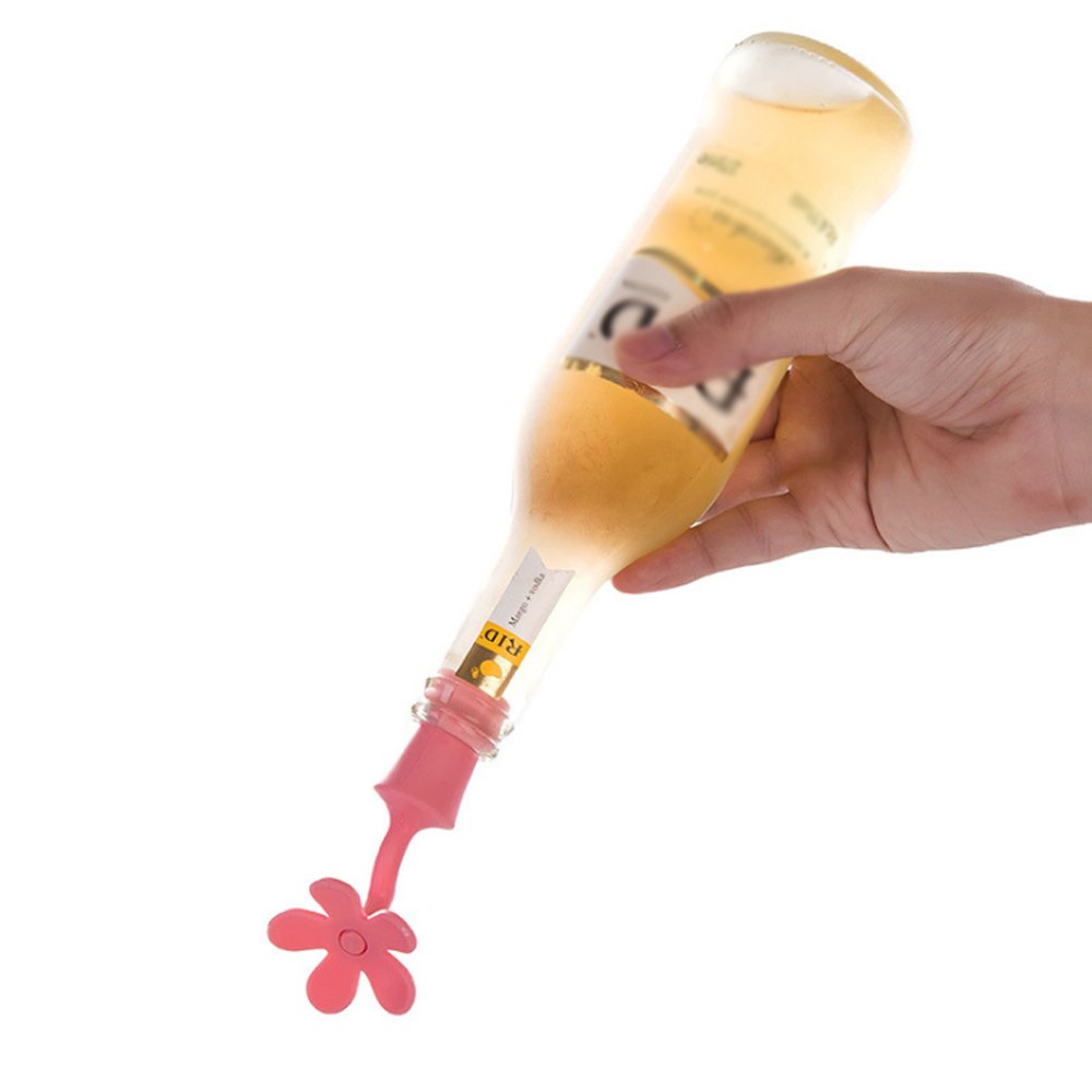 Honbay Multi-Purpose Silicone Wine Stopper Sunflower Shape Wine Bottle Stopper Perfect for Wine Champagne Beverage Beer and so on (4 PCS Set)