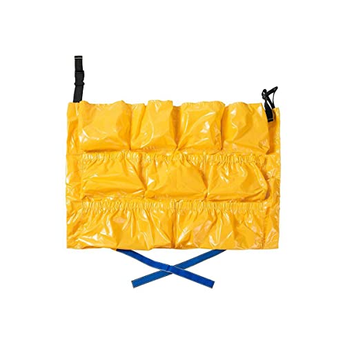 Yellow Trash Can Caddy Bag for Garbage Bins- Fits 32-50 Gallon Can & 12 Storage Pockets & Heavy Duty Vinyl Construction, Ideal for Housekeeping /Maid Services/Janitorial Companies/ Cleaning Crews