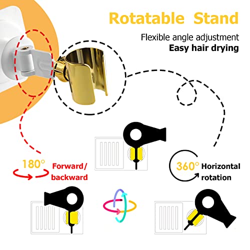YepDear Hanging Organizer with Hairdryer Holder Storage Box Blower Bracket Adhesive Shower Caddy, No Drilling (White)