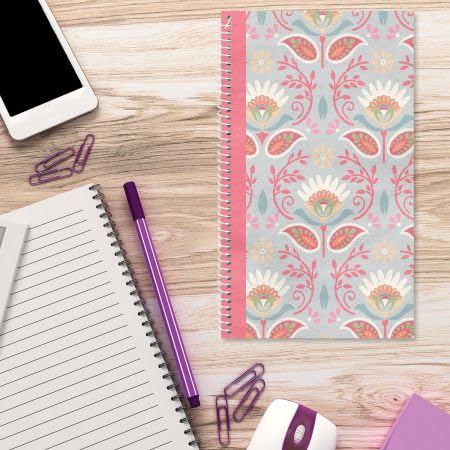 Current Softcover Spiral-Bound Blue Flower Pattern Internet Password Keeper Book, 100 pages; 5" x 8-1/2"