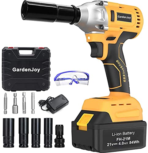 GardenJoy Cordless Lawn Trimmer Weed Wacker 12V Lawn Trimmer Lawn Edger with 2.0Ah Li-Ion Battery Powered and 3 Types Cutting Blade, Electric Weed Trimmer Tool for Lawn Care and Garden Yard Work