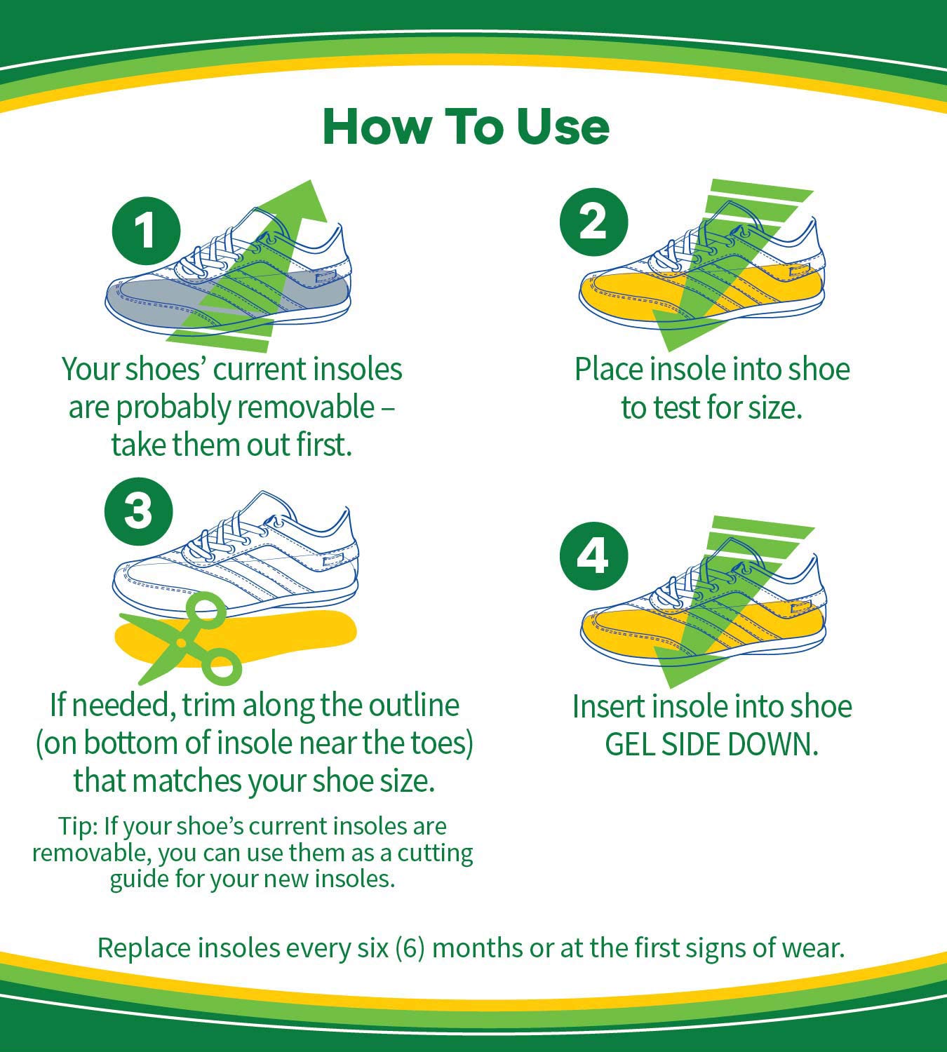 Dr. Scholl’s Sport Insoles (Pack of 2) // Superior Shock Absorption and Arch Support to Reduce Muscle Fatigue and Stress on Lower Body Joints (for Men's 8-14)
