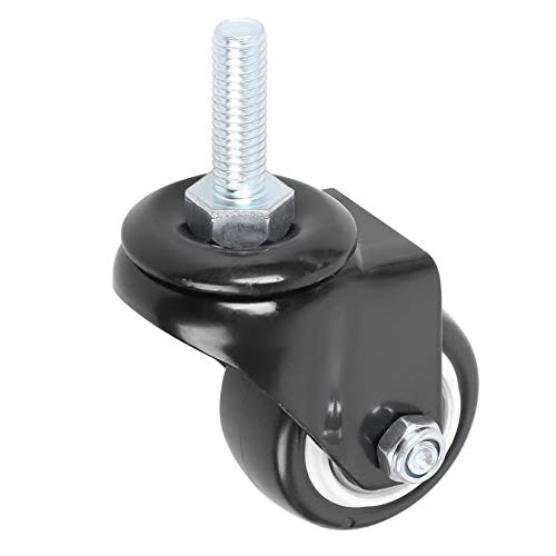 uoboeuq 1.5 Inch Swivel Caster Wheels PU 360 Degree Threaded Stem Caster Wheel M8 x 25mm, 330lb Total Load Capacity, Pack of 4