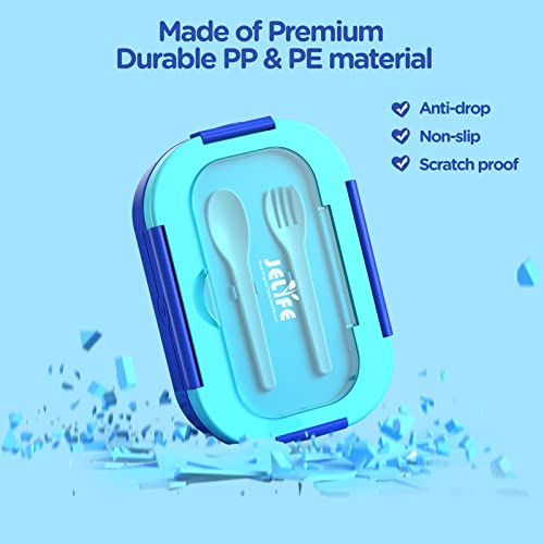 Jelife Lunch Box Kids Bento Box - 1300ML Ideal Leak Proof Bento Lunch Box for Kids School Lunchbox for Teens Toddlers Boys, Lunch Box Snack Containers with Utensil, Food Fork Picks & Cake Cups, Blue