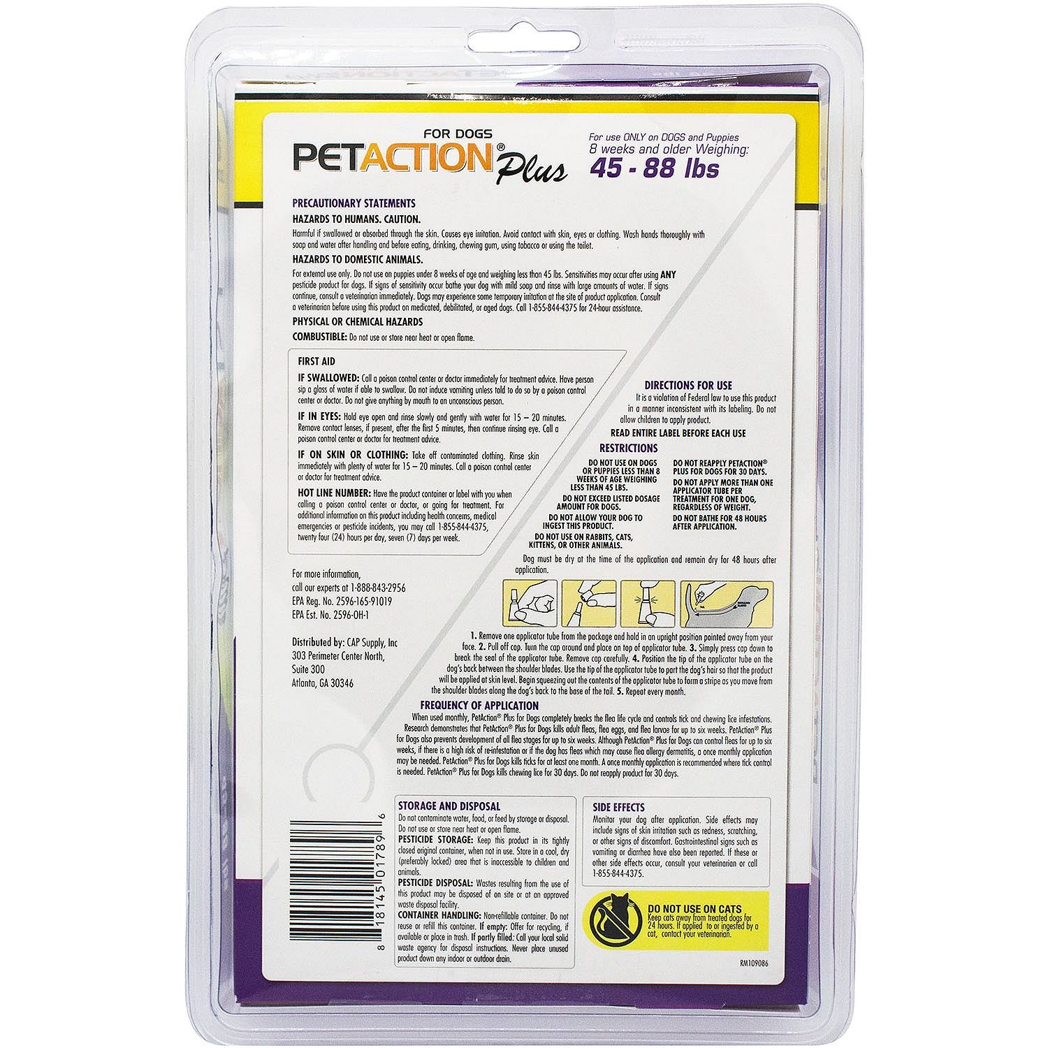 Pet Action Plus for Dogs, 8 Doses - 45 to 88 lbs.