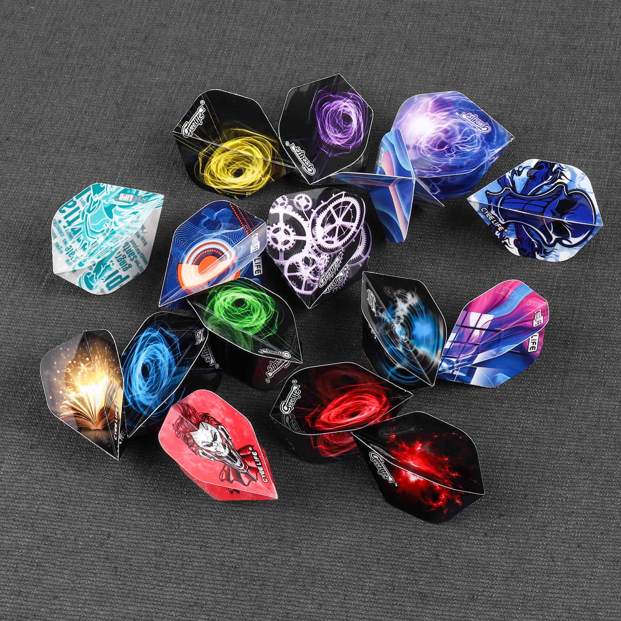 CyeeLife-PET Dart Flights 48pcs(16Designs) Standard,Accessories kit Wings
