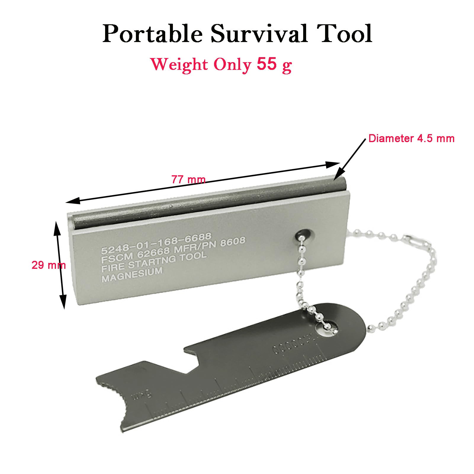 Flint Fire Starter, Fire Starter Survival Tool with Magnesium and Ferro Rod for Camping Hiking Outdoor Survival