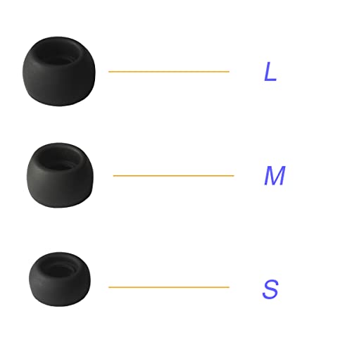 Luckvan Silicone Ear Tips for Galaxy Buds Pro Replacement Earbuds Tips for Galaxy Buds Pro Earbuds 6 Pairs LMS Black
