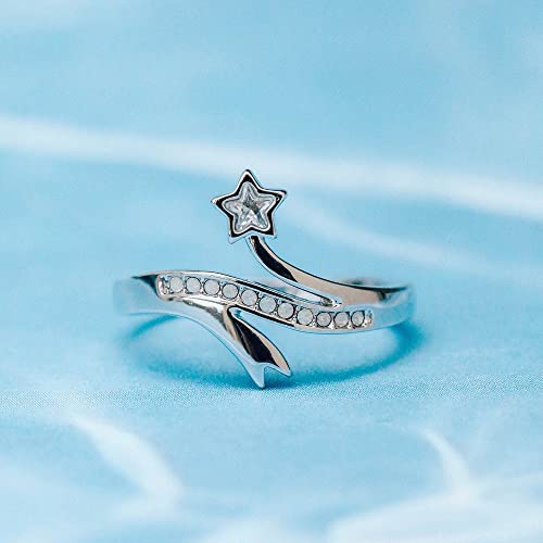 Pura Vida Silver Disney Cinderella Dreamy Opal Star Ring - Brass Base, Rhodium Plating - Size 6