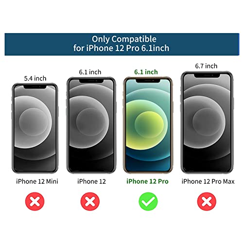 MixMart Waterproof Case for iPhone 12 Pro Built-in Screen Protector Full Boby Protection Anti-Scratch Shockproof Dustproof IP68 Waterproof Phone Case for iPhone 12 Pro 6.1inch Clear Black
