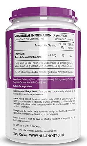 Nutranix Ads Selenium Capsules 40mcg 60 Vegetarian Capsules