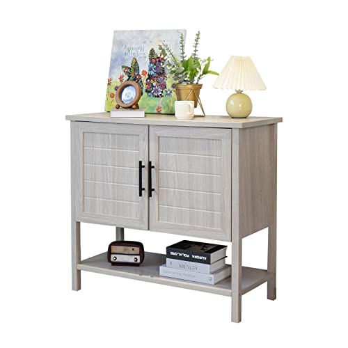 LUSUOWLZ Sideboard Storage Cabinet with USB Charger, Console Table with 2 Tire, Wooden Accent Buffet Cabinet, Console Table for Hallway Living Room & KitchenâŚ