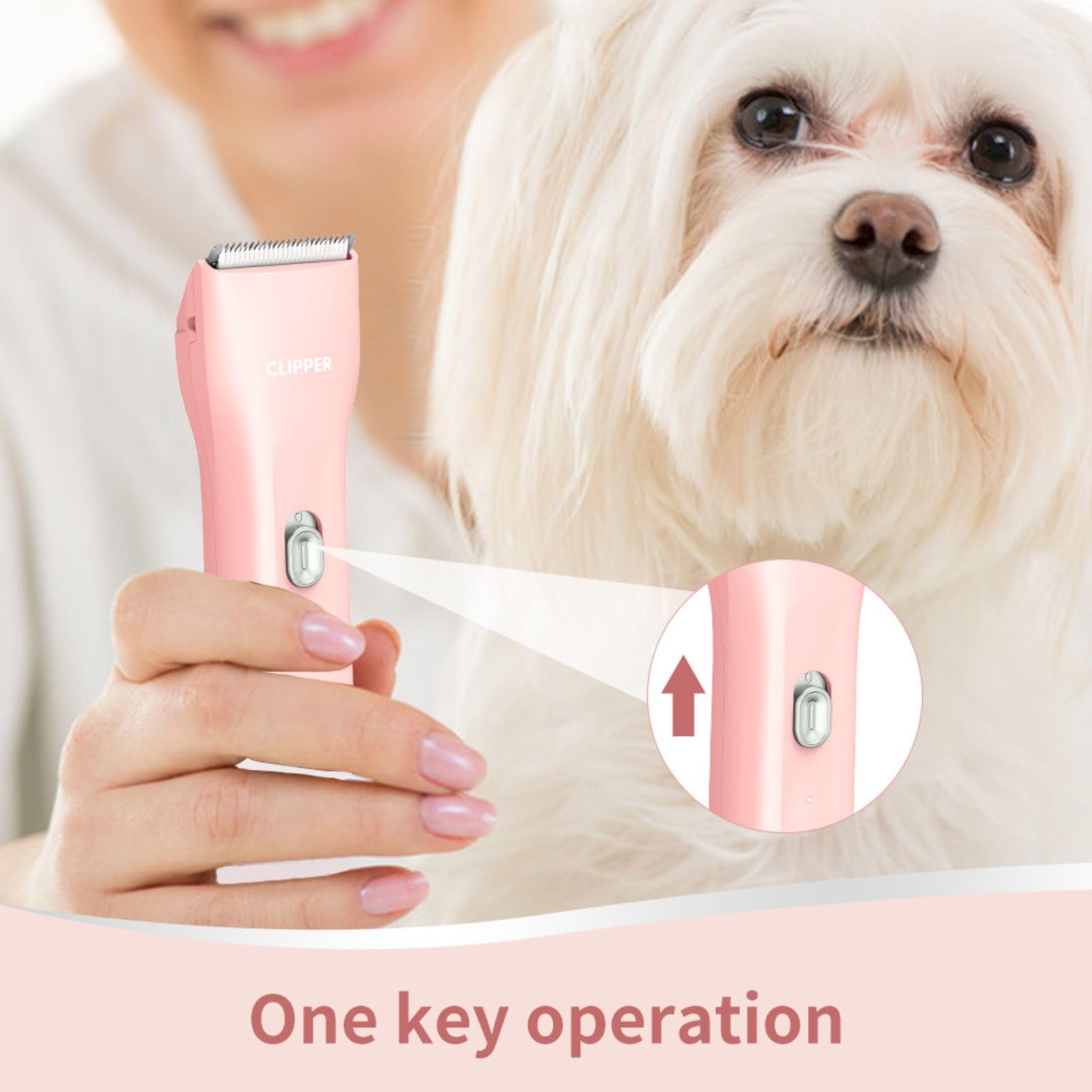 Dog Grooming Kit Clipper for Thick Coat Low Noise Cordless Cat Hair Trimmer Rechargeable Shaver Pet Grooming Tools for Small and Large Animals