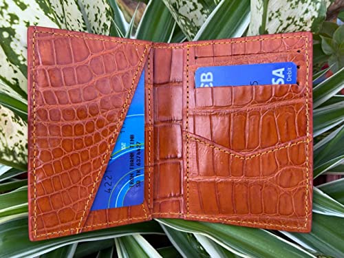 Vietnam Double side Brown Crocodile Alligator leather skin Credit Cardholder, leather credit cardcase, leather creditcard cover