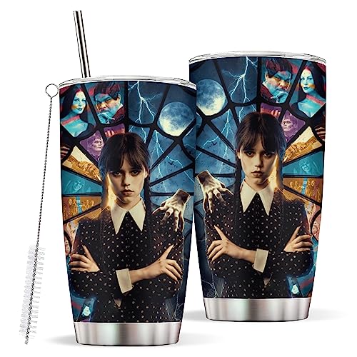 Insulated Stainless Steel Tumbler Cup 20oz with Lid,Straws Double Wall Vacuum Reusable Travel Mugs for Hot/Iced Coffee Tea Wine