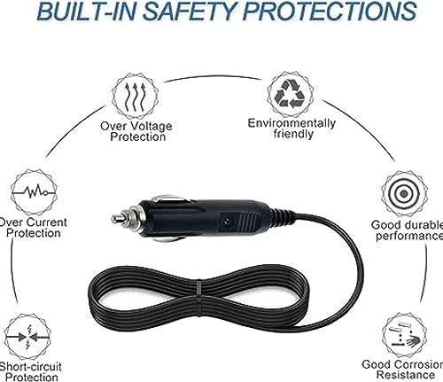 Nuxkst Car DC Adapter for Pyle PFA220BT Bluetooth Mini Blue Series Compact Amplifier Auto Vehicle Boat RV Camper Cigarette Lighter Plug Power Supply Cord Cable Charger PSU