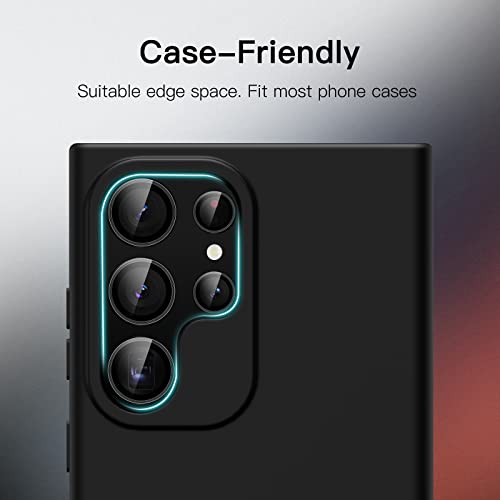 JETech Camera Lens Protector for Samsung Galaxy S23 Ultra 5G 6.8-Inch, 9H Tempered Glass Metal Individual Ring Cover, Easy Installation Tray, HD Clear, Set of 5 (Phantom Black)