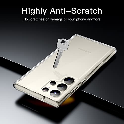 JETech Case for Samsung Galaxy S23 Ultra 5G 6.8-Inch, Non-Yellowing Shockproof Bumper Protective Phone Cover, Anti-Scratch Hard PC Back (Clear)