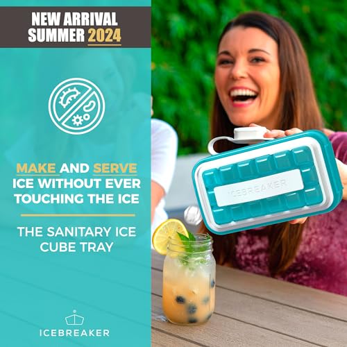 ICEBREAKER POP 2024: Make And Serve Ice Without Ever Touching The Ice | The Sanitary Silicone Ice Cube Tray for Freezer | Patented Ice Trays for Freezer | This Ice Cube Maker Makes 18 Cubes