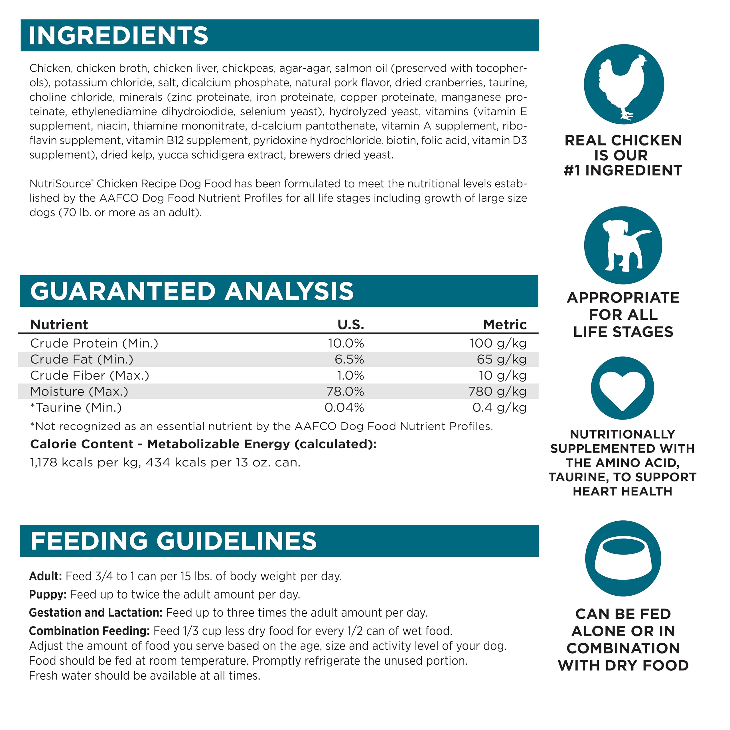 NutriSource Grain Free Wet Dog Food, Chicken and Chicken Liver, 13 Ounce (Pack of 12)