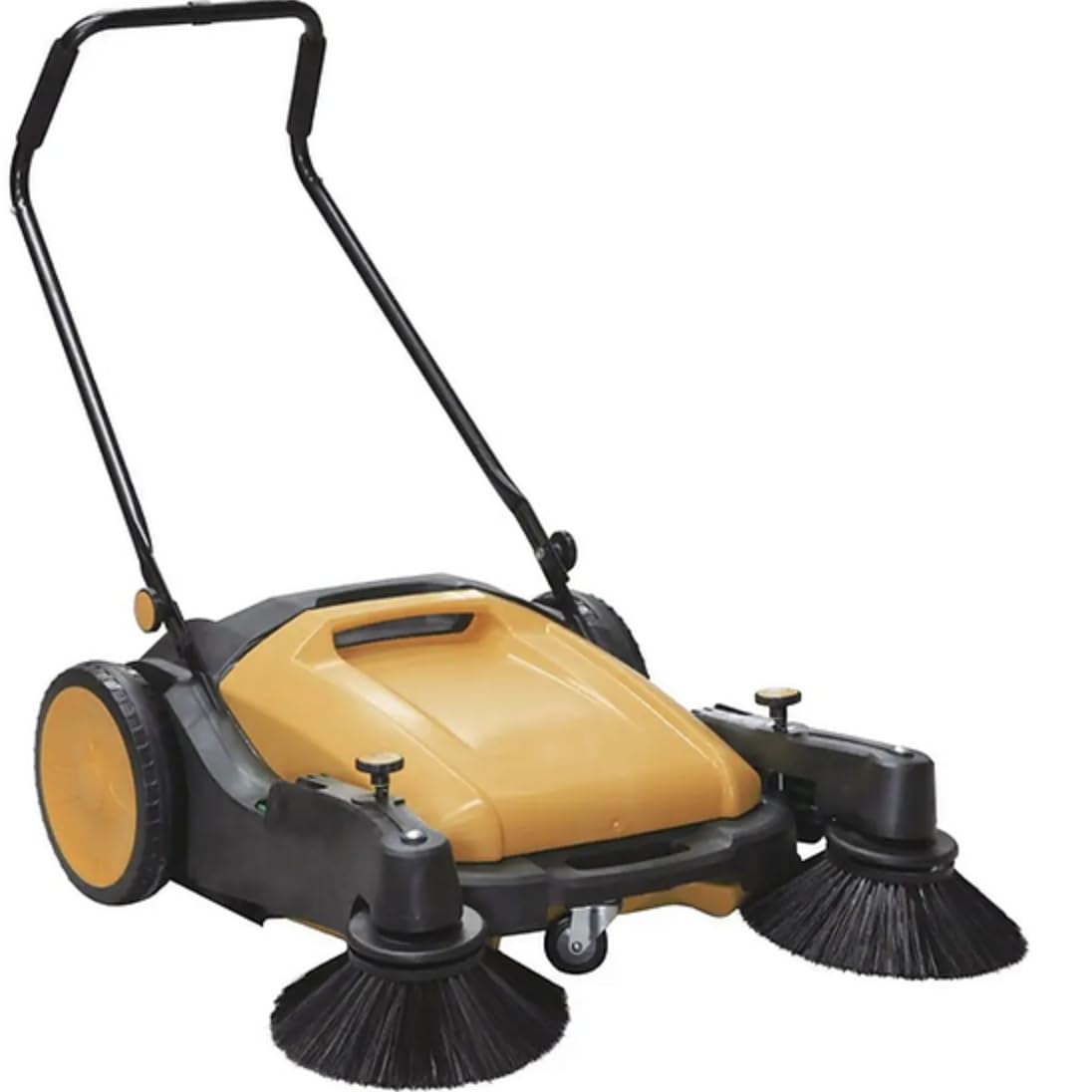 Industrial Floor Sweeper with Triple Brooms, 39 inch Outdoor and Indoor Sweeper