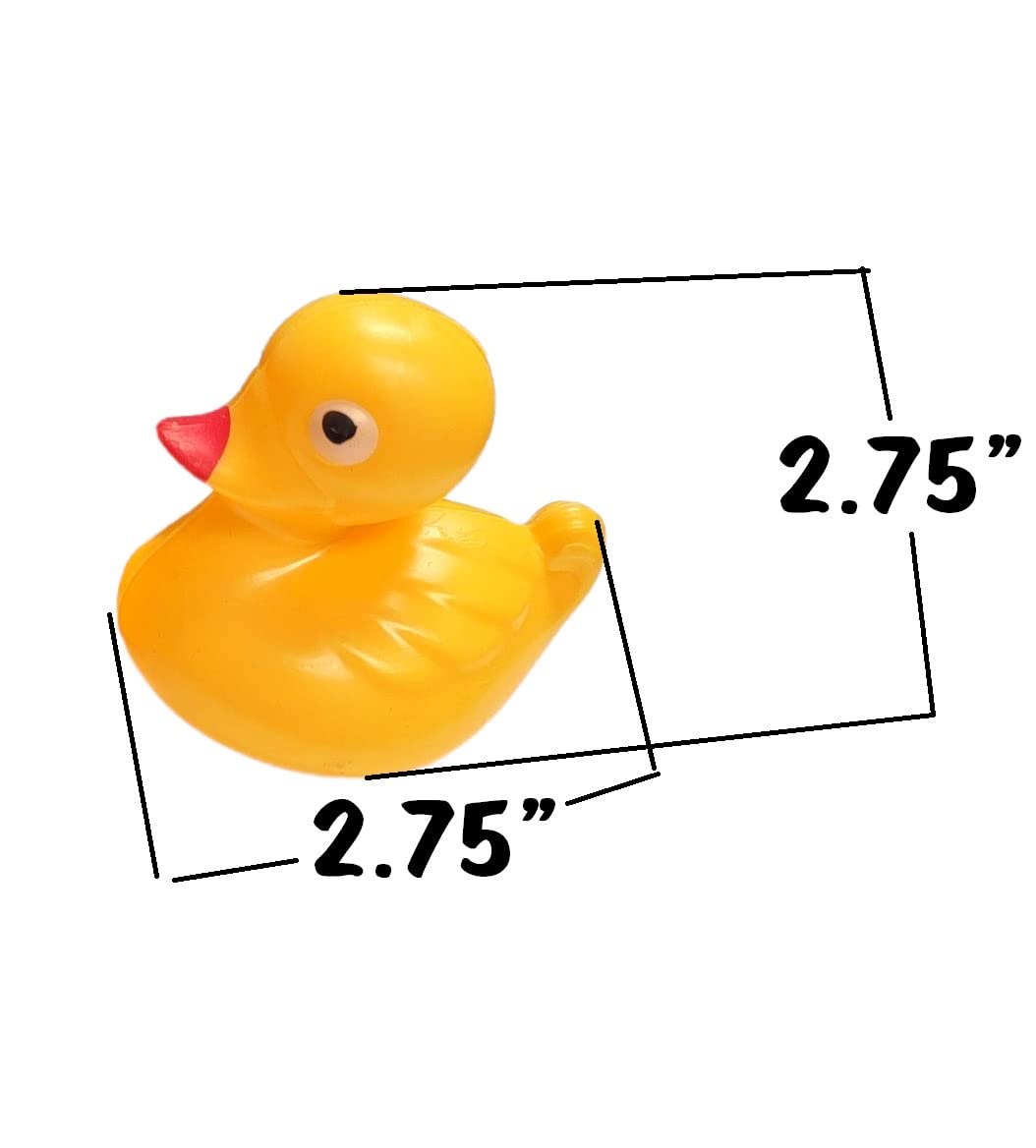 Floating Weighted Duckies (12 Pack) Plastic Yellow Duck Pond Floater. (2.75") Fun Bath Tub Pool Play Toy. (Yellow)