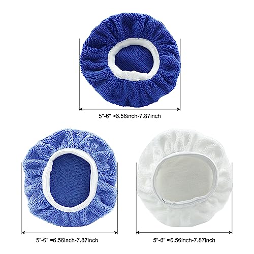 Moicstiy 40 Pcs Polishing Bonnet Pads Buffer Pads Cover (5-6 Inch) Car Polisher Bonnet Microfiber Bonnet Waxing Bonnet Including 24 Microfiber 8 Plush 8 Non Woven for Car Polisher