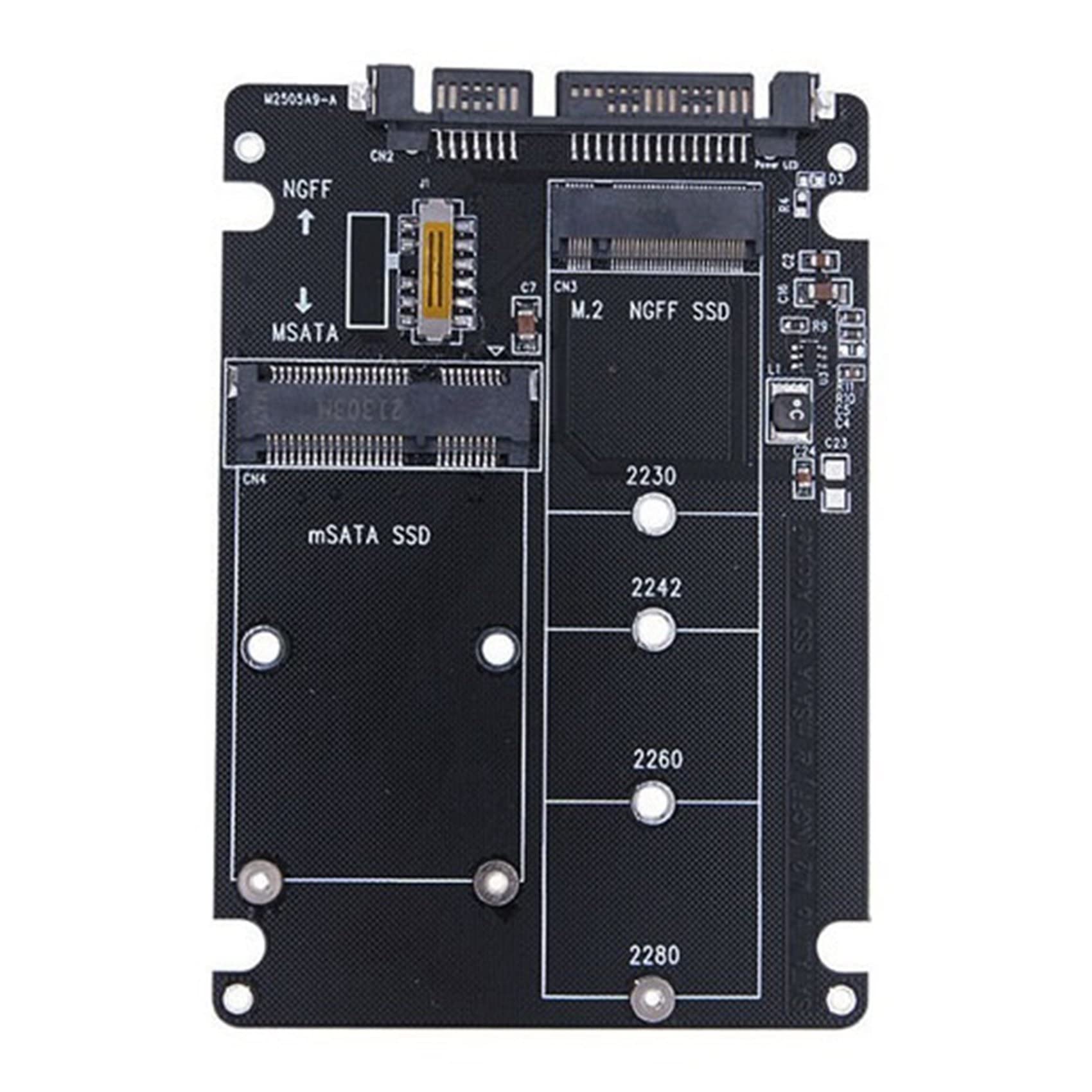 HICCYRODLY M.2 NGFF SSD to 3.0 Card MSATA SSD to 3.0 Riser Card 2 in 1 Card with USB3.0 Drive