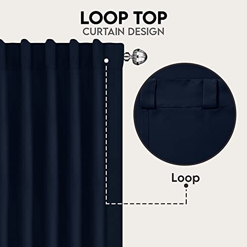 Utopia Bedding Curtain - Rod Pocket Blackout Curtains 84 Inch Length 2 Panels Set - Thermal Curtains & Drapes for Living Room, Bedroom, Dining Room, Home Office, Classroom, 52W x 84L Inches, Navy