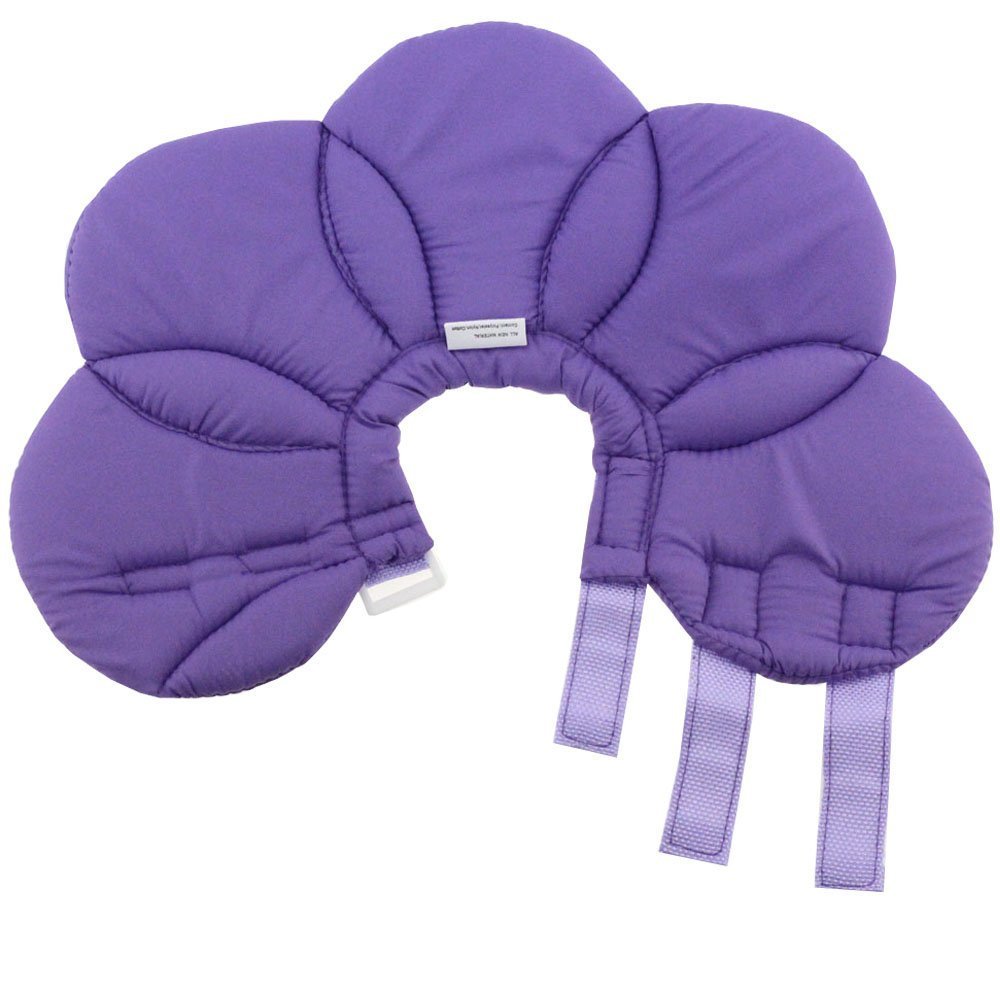 PET SHOW Recovery Pet Dog Cone E-Collar for Medium Cats Dogs Flower Elizabeth Soft Dacron Sponge Filling Protective Collar Purple L Pack of 1