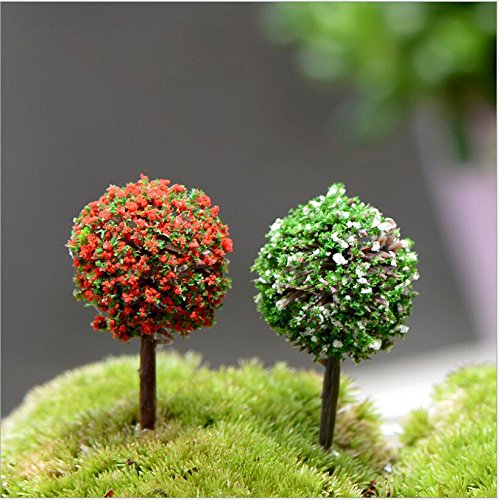 NW 30pcs Mini Colorful 1.41inch Model Trees Model Train Scenery Architecture Trees Model Scenery with No Stands