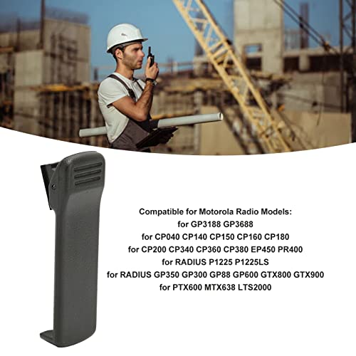 Jeanoko 2 Way Radio Belt Clip, Plastic Portable Replacement Radio Belt Clip Easy Installation Black for CP040 for Radius