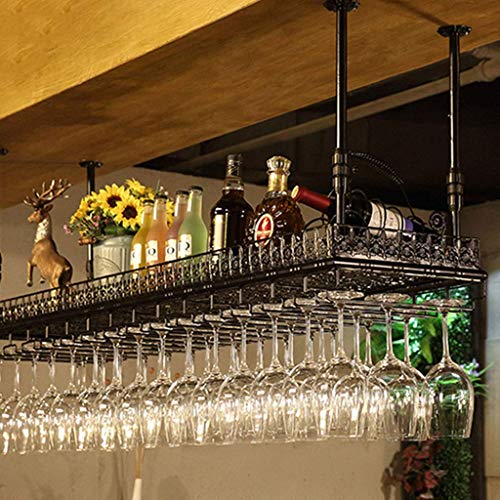 Iron Creative Simplicity Wall Mounted Wine Holder European-Style Tilted/Straight Wine Rack Red Wine Champagne Bottle Display Stand Rack Organizer J1030, PIBM, Black, 60 * 35cm