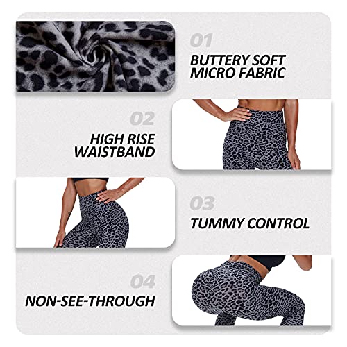 ZOOSIXX Black High Waisted Leggings and Capri for Women, Buttery Soft Printed Athletic Leggings