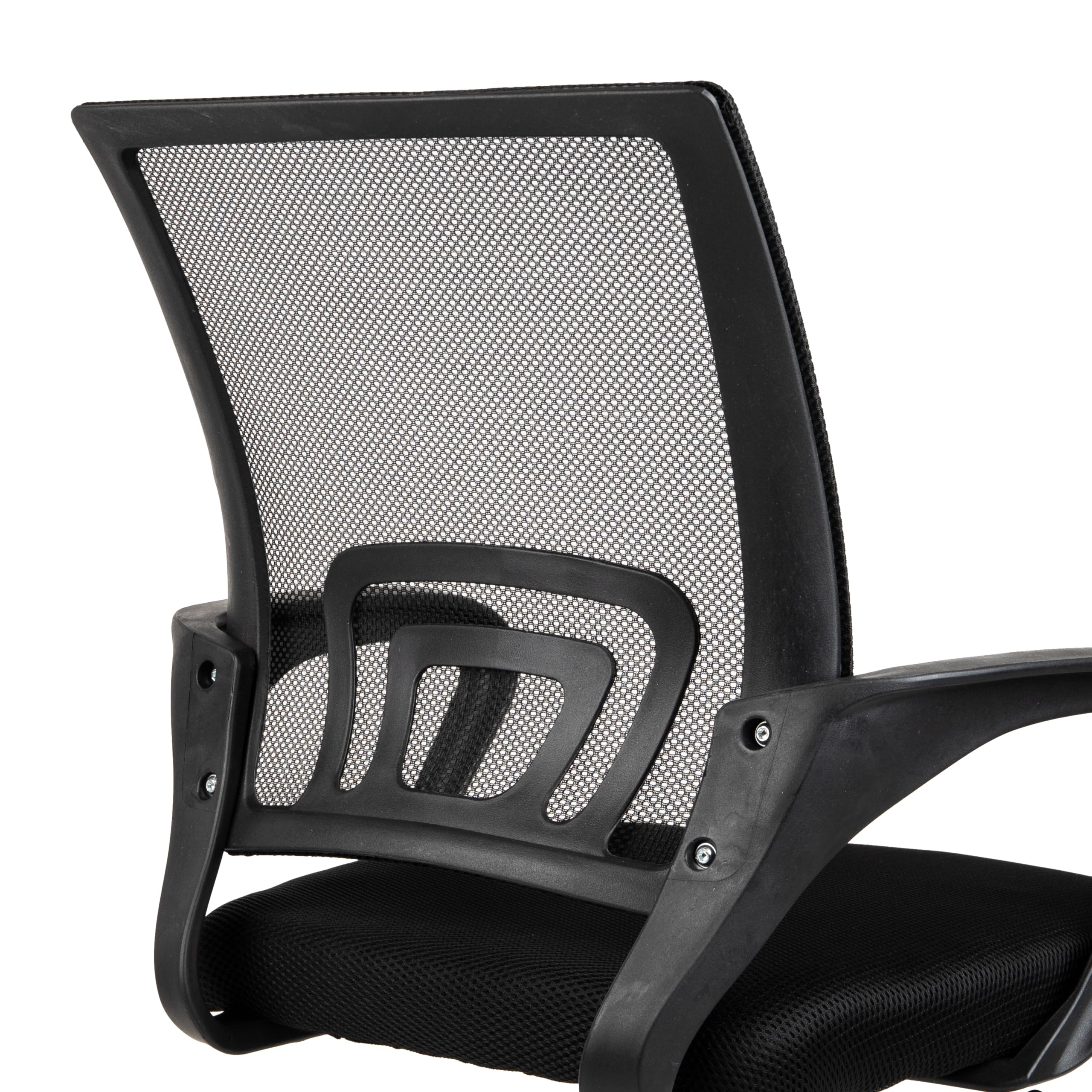 Mind Reader Office Chair with Wheels, Height Adjustable, Desk Chair, Office, 23" L x 21" W x 34.25-38" H, Black