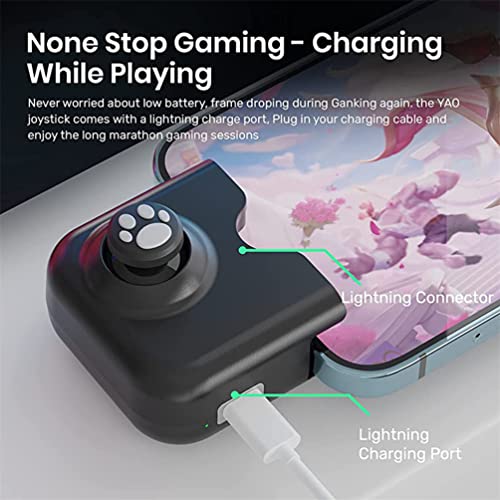 Pubg Mobile Phone Game Controller, Compatible for iPad iPhone Joystick Gamepad, Phone Grip Rocker Handle Tablet Controller (For iOS Black)