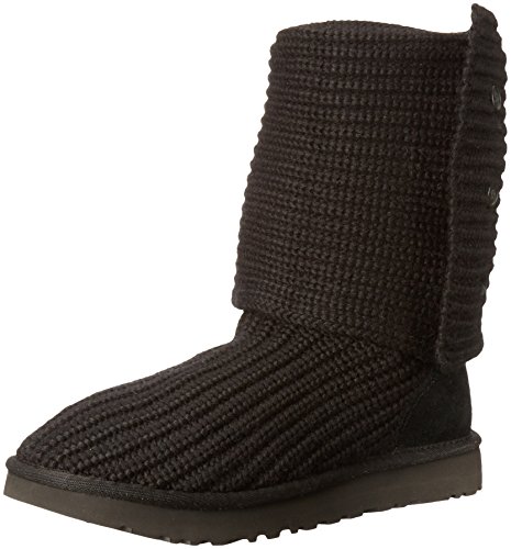 UGG Women's Classic Cardy Winter Boot, Black, 10 B US