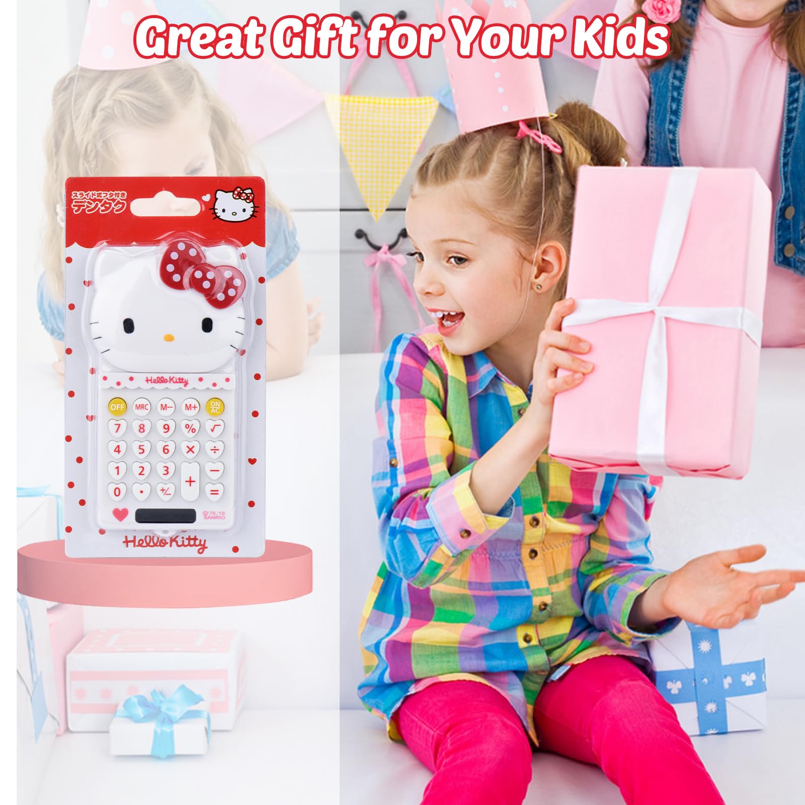 Cute calculator,5.9 * 2.6in,Powered by batteries(Included) 8 Digit with LCD Display,kids calculator,calculator for school,mini calculator,cartoon calculator,Handheld calculator,kawaii calculator