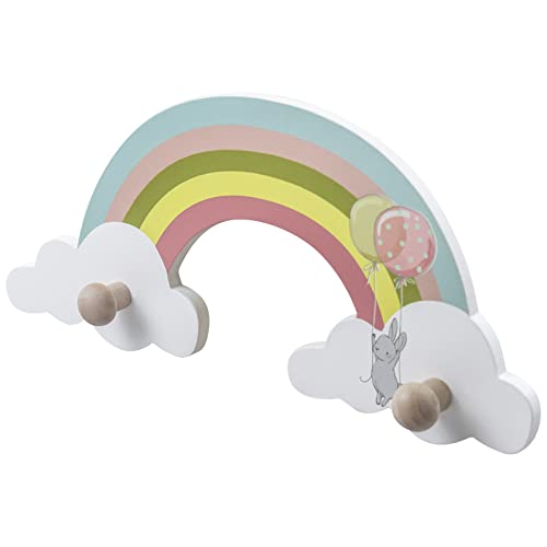 Jfbav Wooden Coat Hook Rainbow Wall Hanging Wall Hook Cute Children's Room Creative Children's Room Wall Clothes Hat Hangerā¦