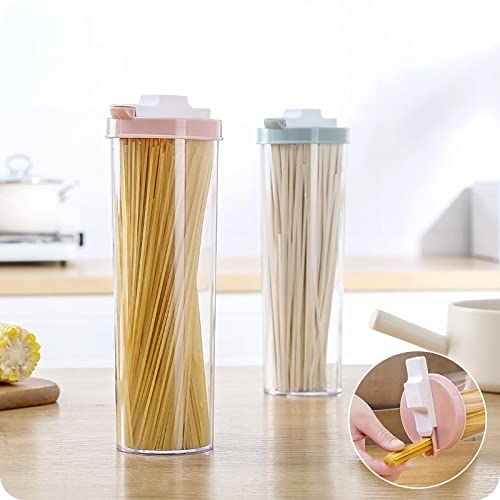 EVOLVY Kitchen storage boxCreative storage jar sealed storage noodle kitchen hanging noodle storage box round pasta storage bucket blue