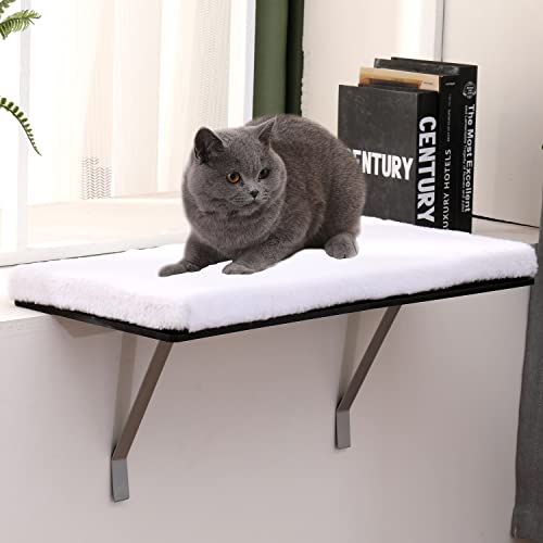 VIPACE Cat Window Perch, Cat Bed Shelf for Window Sill, Cat Window Hammock Seat for Indoor Cats, Cat Perch Window (White)