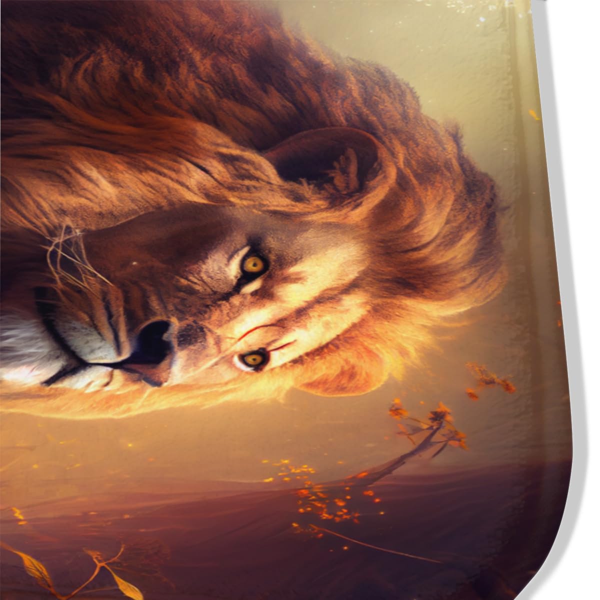 Lion Rug Black and Gold Lion Animal Theme Lion Carpet for Room or Living Room 36x24 inches
