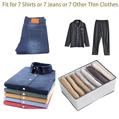 ZTPING 2 PACK Wardrobe Clothes Organizer, Upgrade PP Board Mesh,Handle Foldable Washable Drawer Clothes Organizer, Mesh Storage Compartment for Jeans Underwear T-shirt Legging Dress Thin Coat
