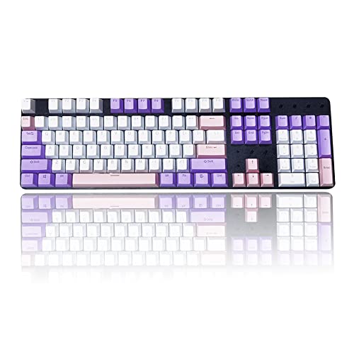 TzBBL 104 Keycaps Set | Backlit ABS Keycaps for MX Mechanical Keyboard-OEM Profile for 61 87 104 Mechanical Keyboard (104, Pink+White+Purple)