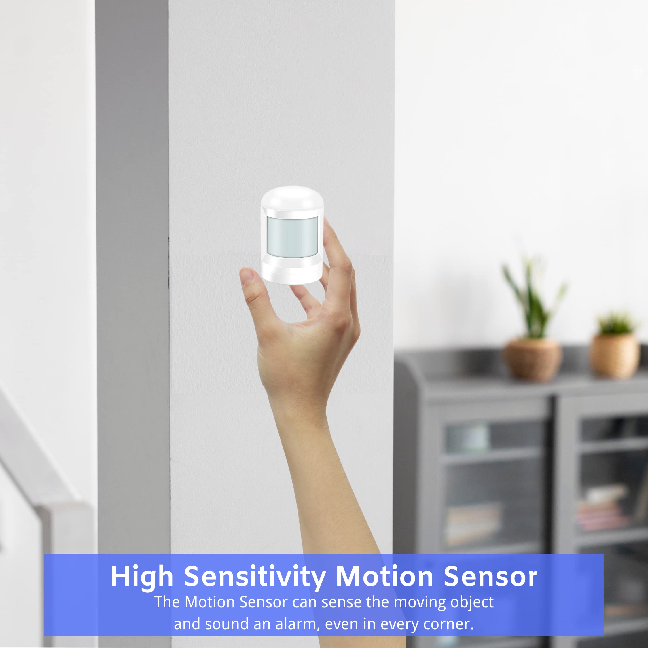 SKK Home Security System (2nd Gen), 9-Piece Wireless Alarm System Kit, Compatible with Alexa, DIY No Monthly Fee, for House Apartment Office