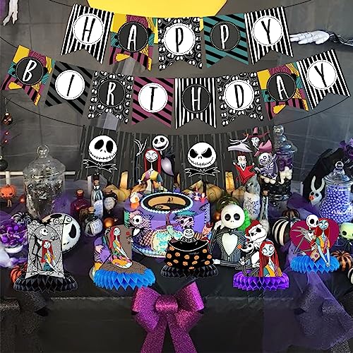 Nightmare Before Christmas Birthday Banner Party Decorations, Jack Skellington Nightmare Before Christmas Paper Banner Halloween Birthday Party Supplies
