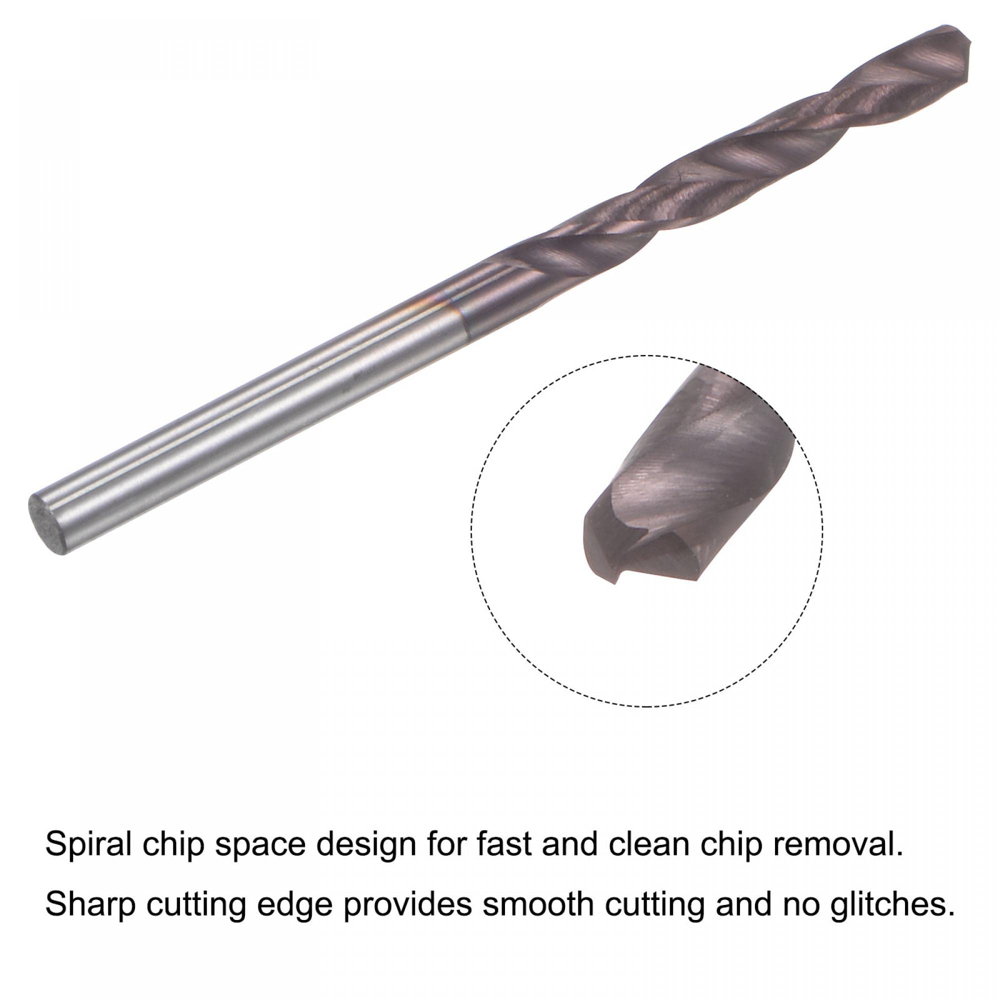 uxcell Carbide Twist Drill Bits 2.4mm, DIN K45 Tungsten Carbide AlTiSin Coated Jobber Drill Bits Straight Shank Drilling Cutter for Stainless Steel Alloy Steel