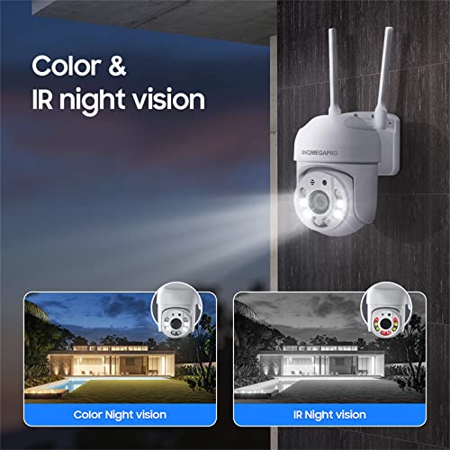 INQMEGA Security Camera Outdoor, 1080P Wireless WiFi IP Camera Home Security System 360° View,Motion Detection, auto Tracking,Two Way Talk,Full Color Night Vision